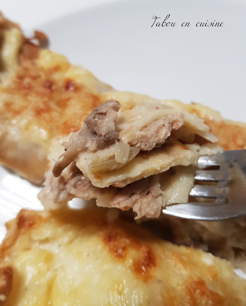 Crêpes gratinées thon et champignons