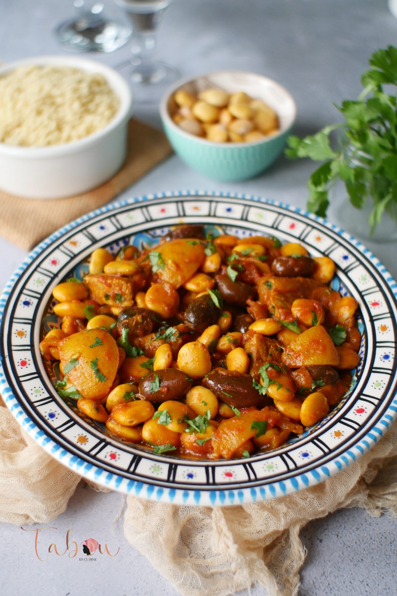Tajine de veau aux lupins